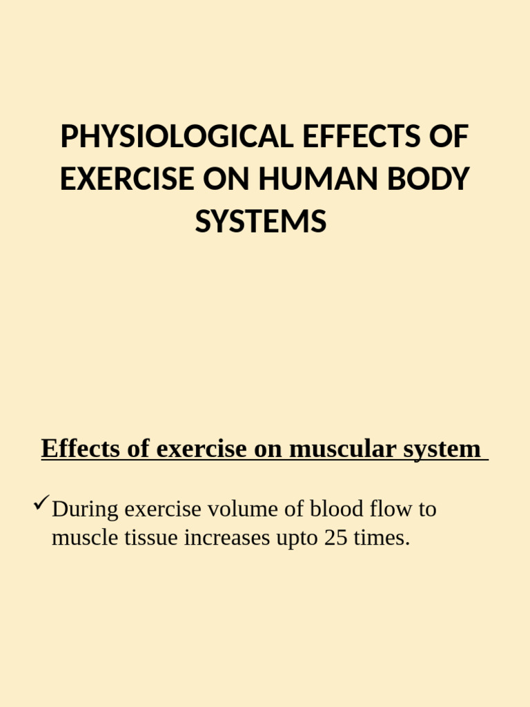 Effects of Exercise on Muscle Physiology | PDF