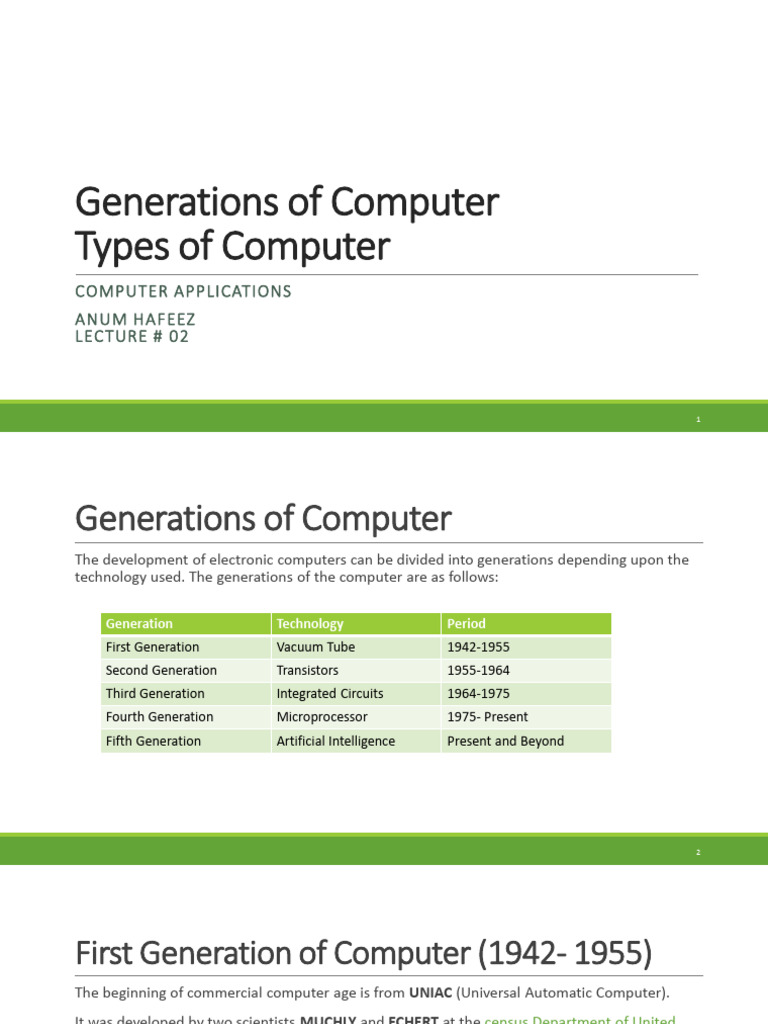 02 Generations and Types of Computers | PDF | Integrated Circuit ...