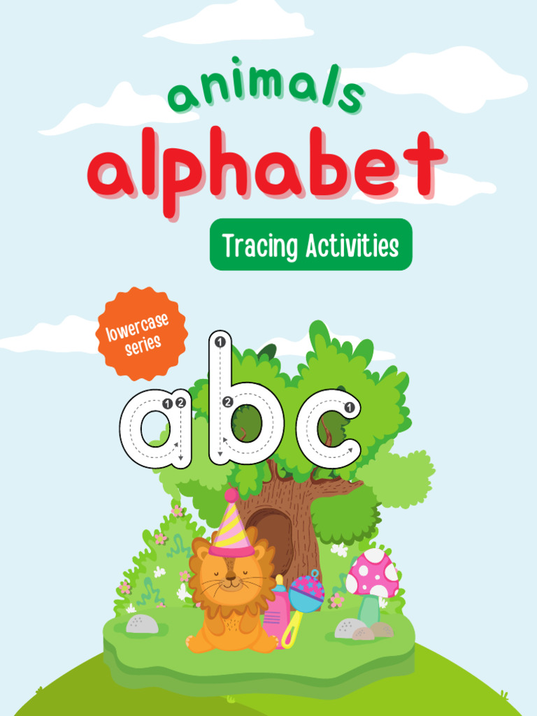Animals Alphabet Lowercase Tracing Activities Workbook Colorful Cute ...