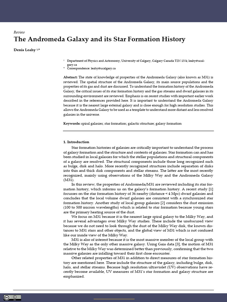 Andromeda Galaxy Star Formation Review | PDF | Galaxy | Milky Way