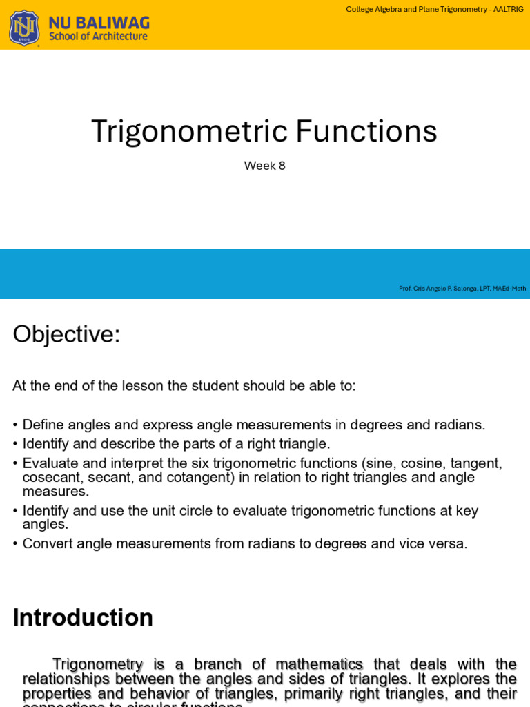 AALTRIG W8 Trigonometric Functions | PDF | Trigonometric Functions ...