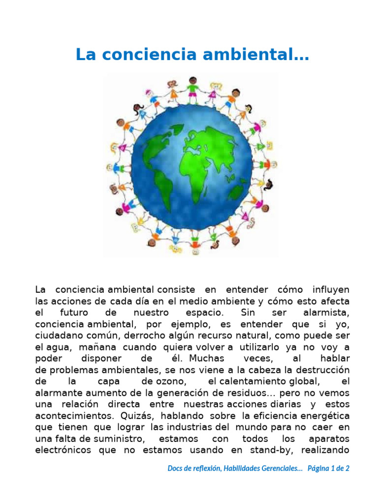 Conciencia ambiental (1) | PDF | Entorno natural | Ambientalismo