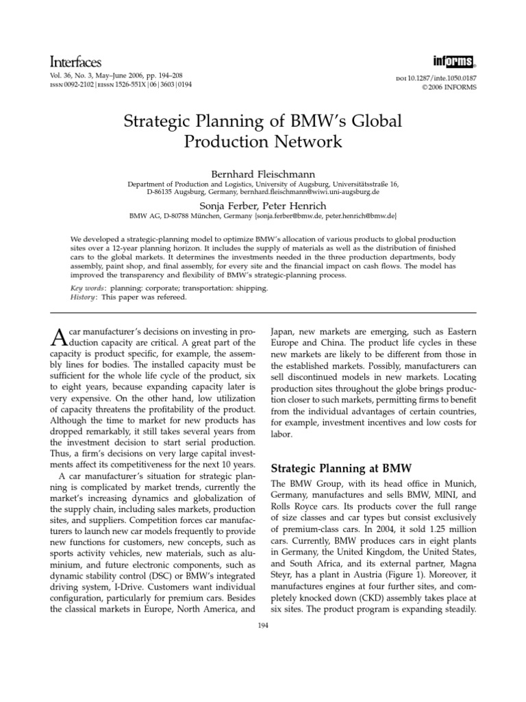 BMW Strategic Planning | Download Free PDF | Strategic Management | Net ...