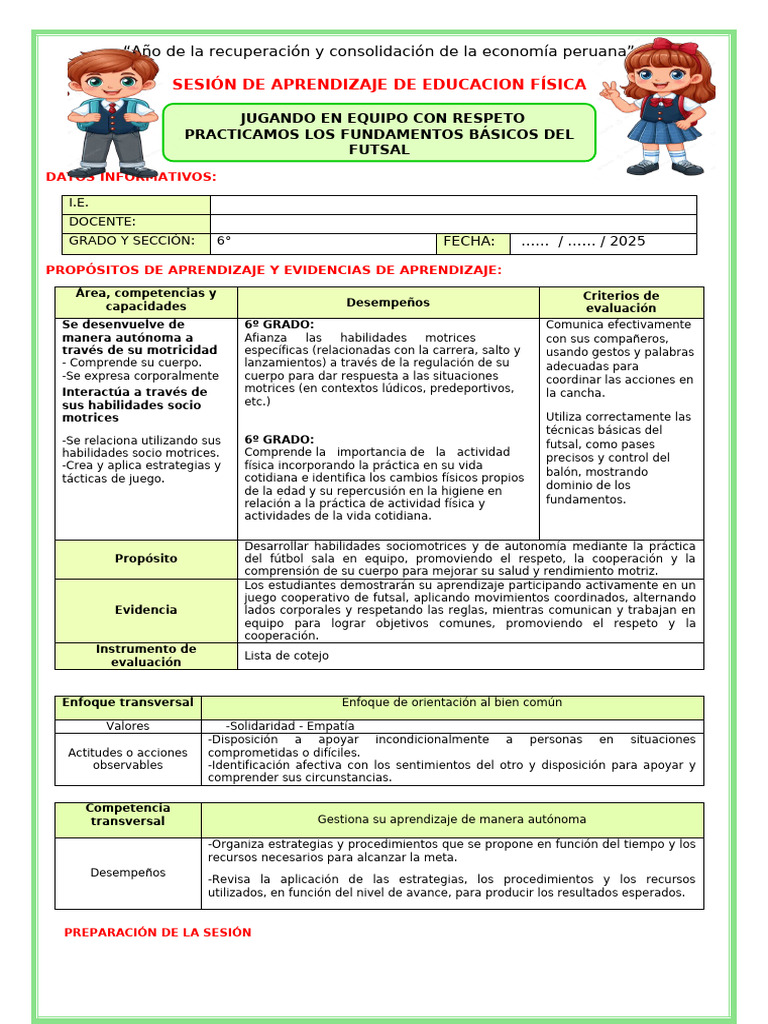 SES-LUN-EDUC.FIS- JUGANDO EN EQUIPO CON RESPETO PRACTICAMOS LOS FUNDAMENTOS BÁSICOS DEL FUTSAL ...