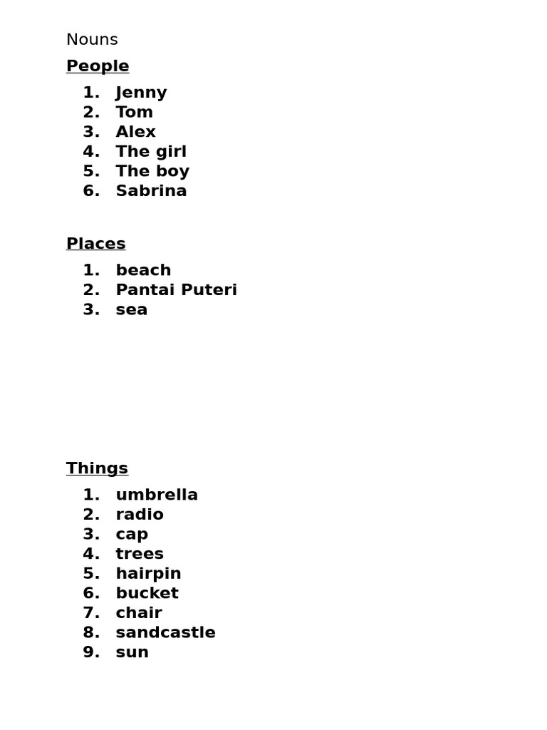 Brainstorming Nouns N Verbs | PDF