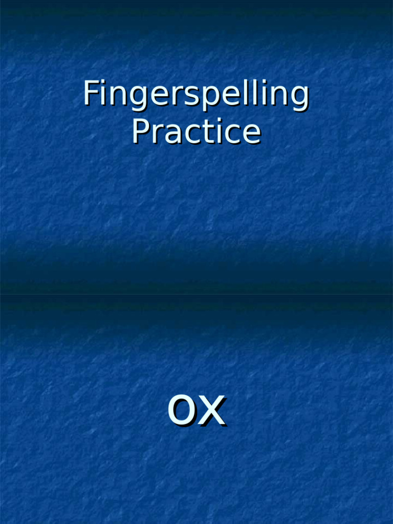 Fingerspelling Practice - Animals | PDF