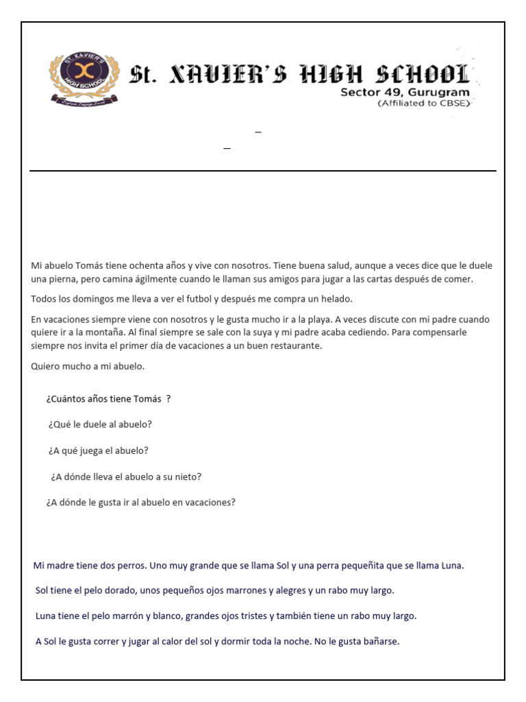 Viii Spanish Mock Test | PDF