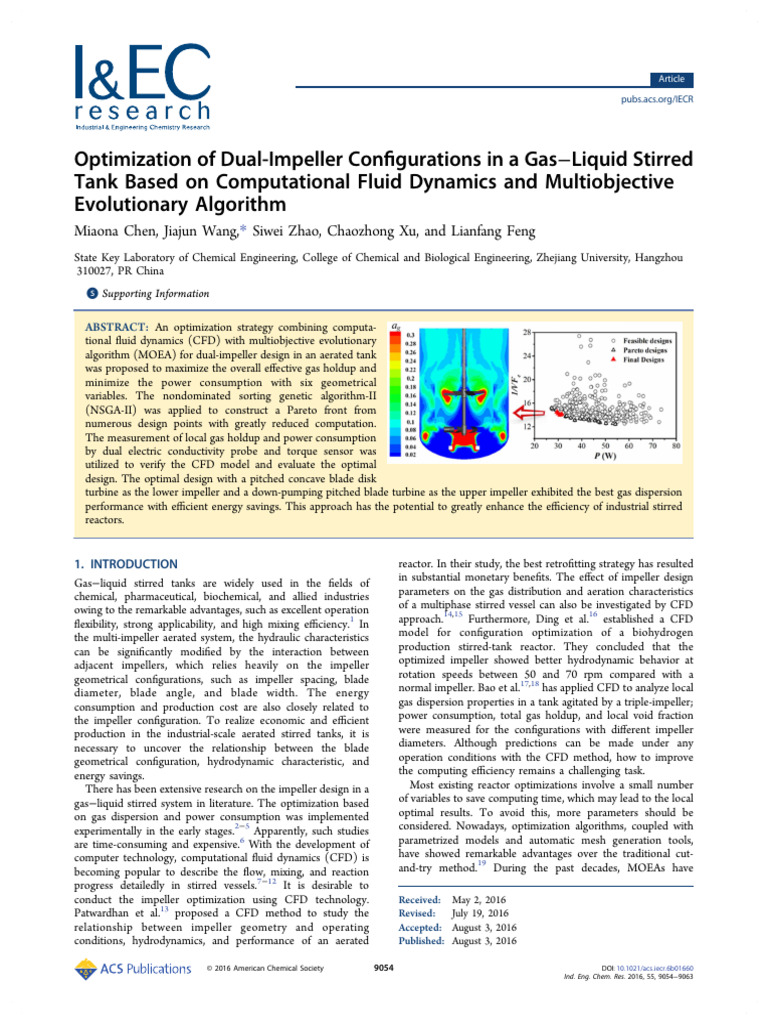 Optimization of Dual Impeller Configurations in A Gas Liquid Stirred ...