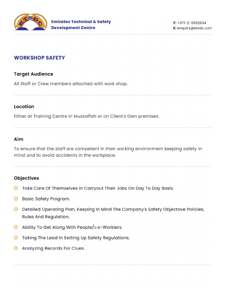 Workshop Safety | PDF