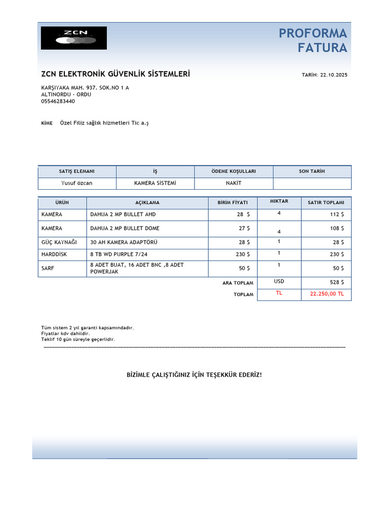Proforma Fatura | PDF
