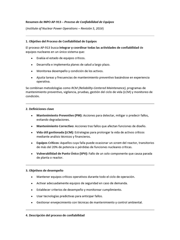 Proceso de Confiabilidad de Equipos Nucleares | PDF | Ingeniería de ...