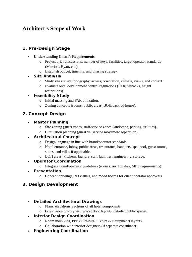 Comprehensive Architect's Work Scope | PDF | Architect | Green Building
