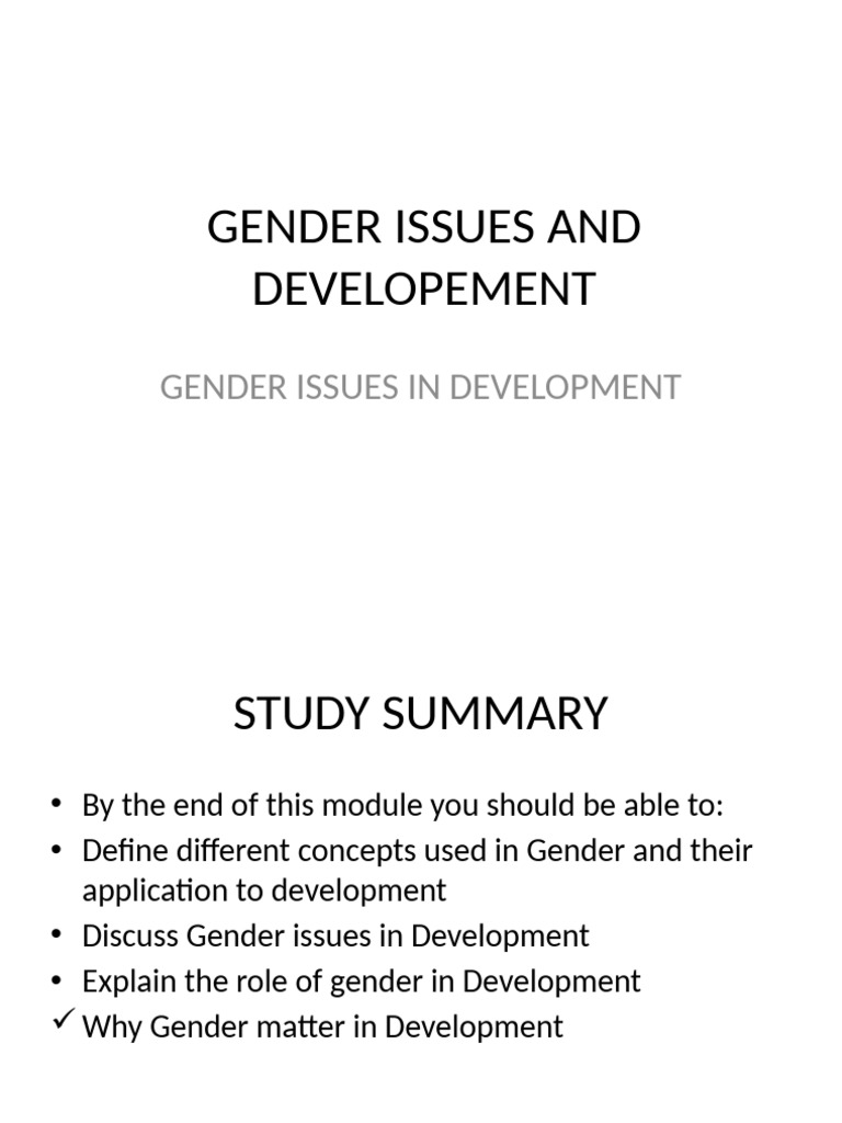 Gender Issues (Handout) | PDF | Gender | Gender Studies