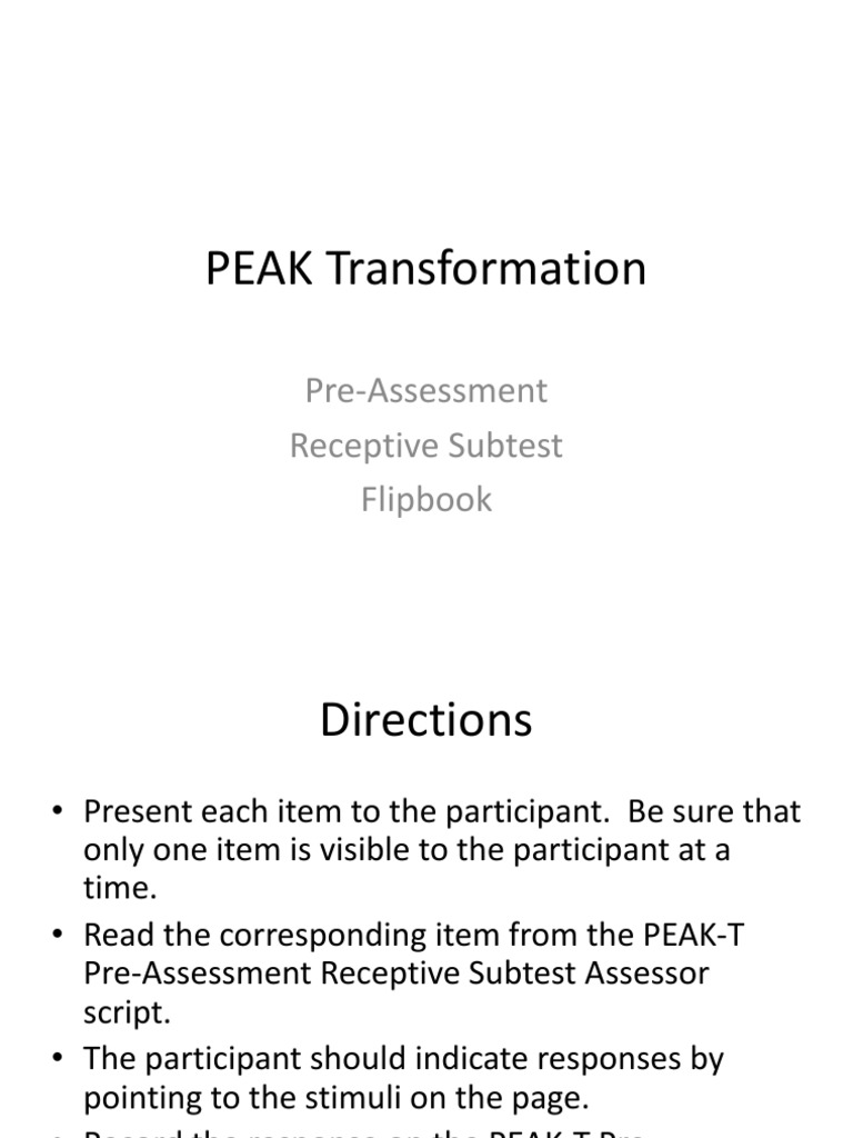 Peak T Receptive Flipbook | PDF
