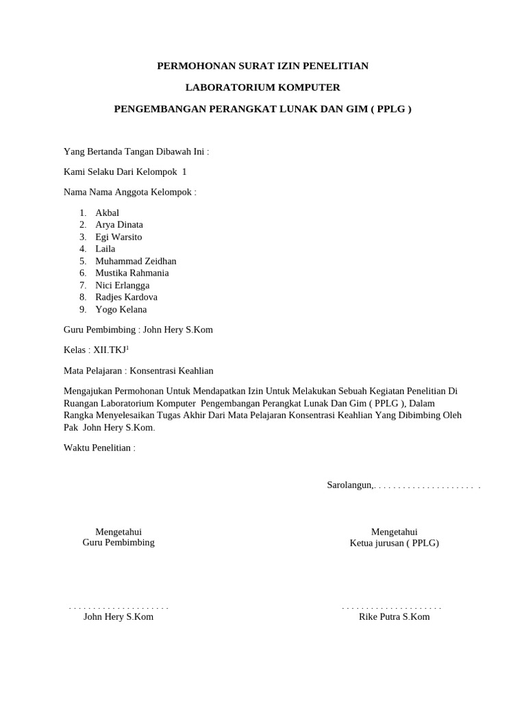 Permohonan Surat Izin Penelitian-3 | PDF