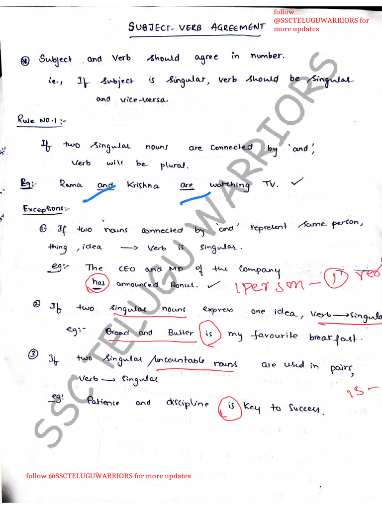 Most Imp Subject Verb Agreement Rules | PDF