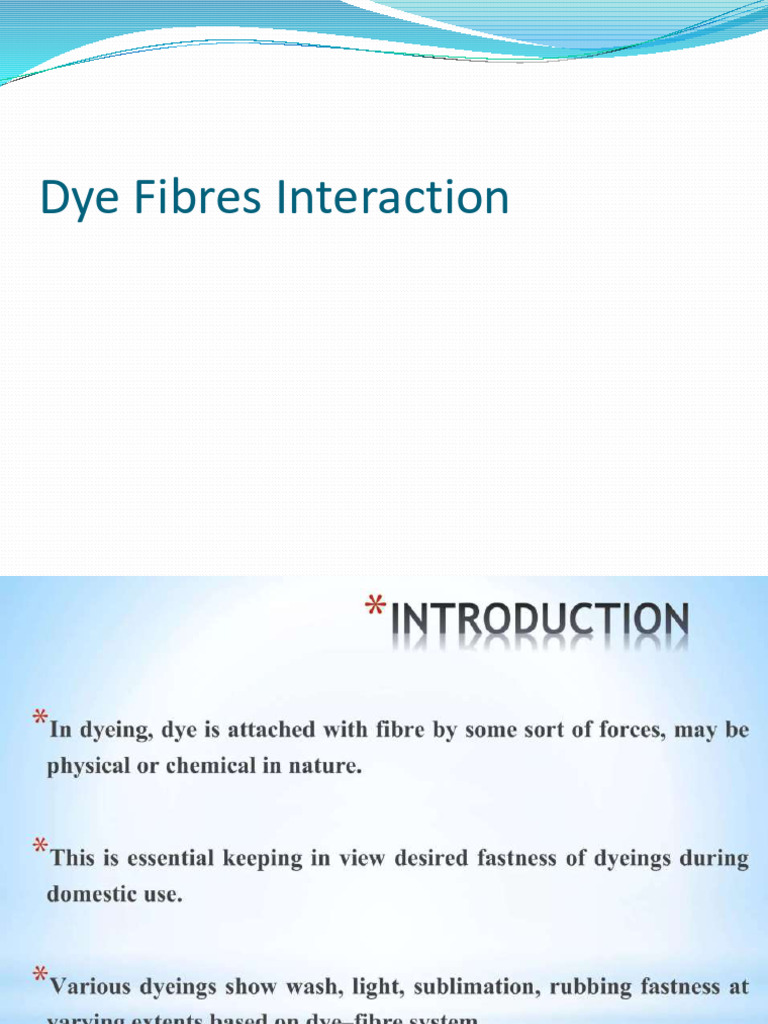 Dye Fiber Interaction | PDF