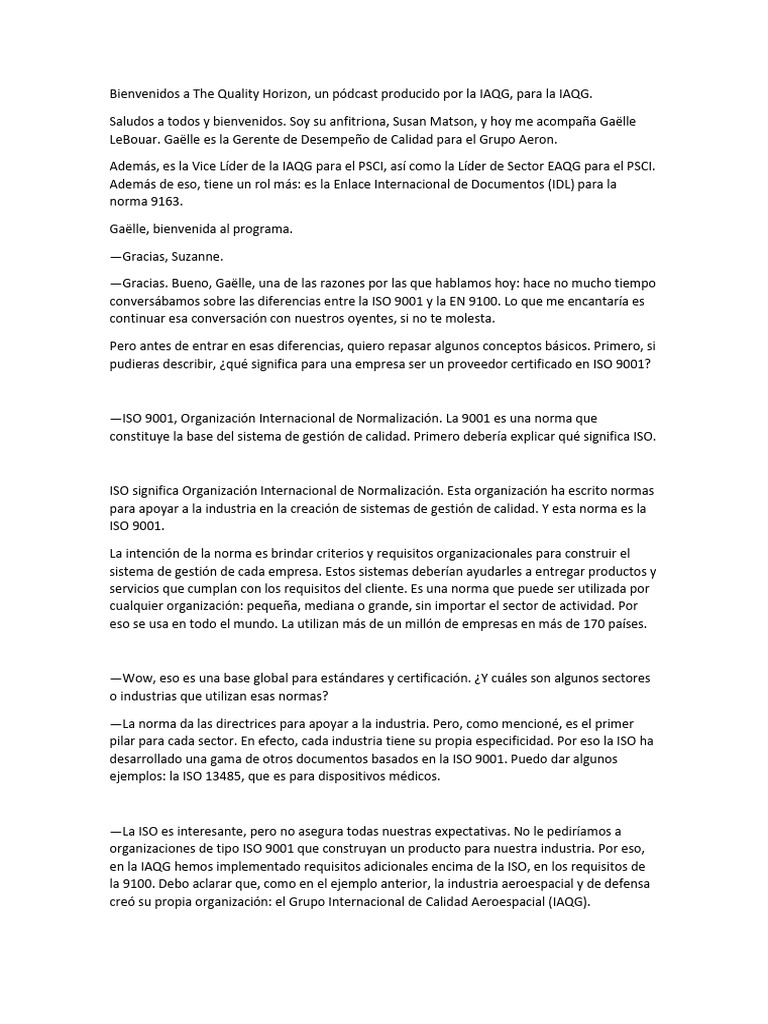 Bienvenidos a The Quality Horizon | PDF | Calidad (comercial) | Sistema ...