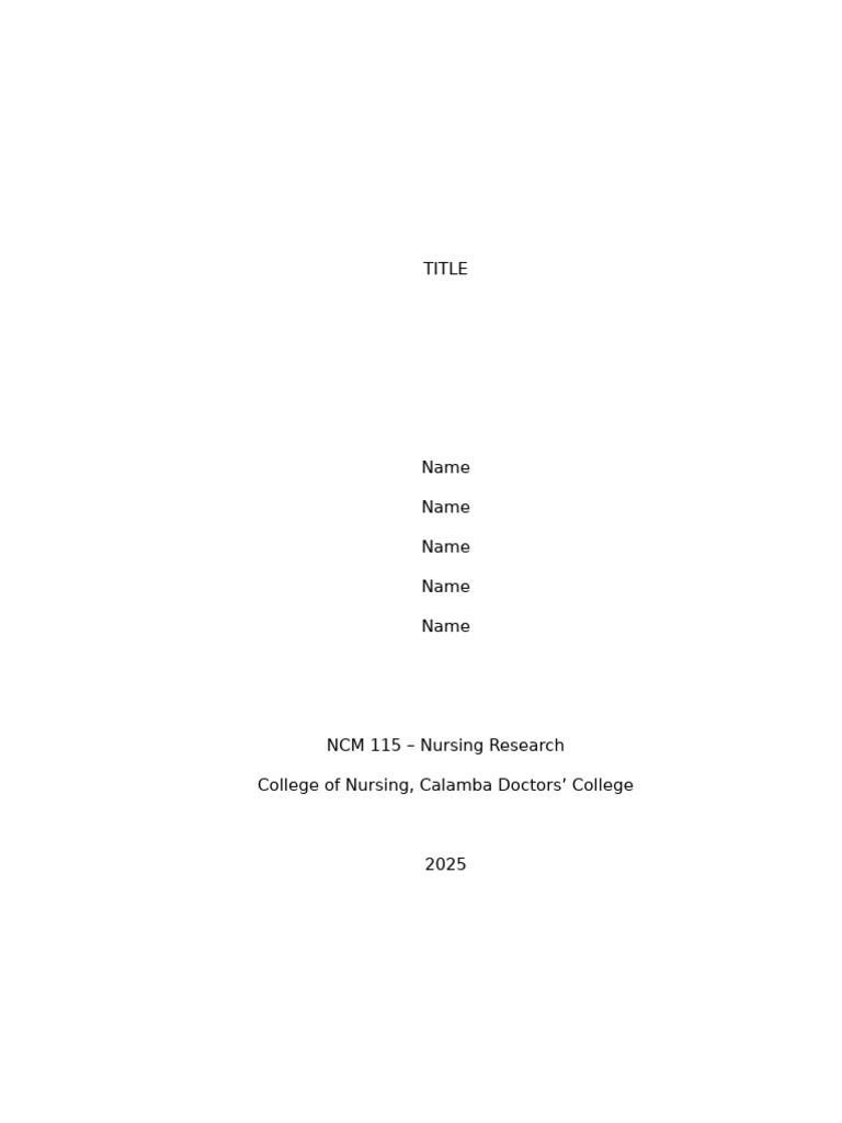 Titlt Page Format | PDF
