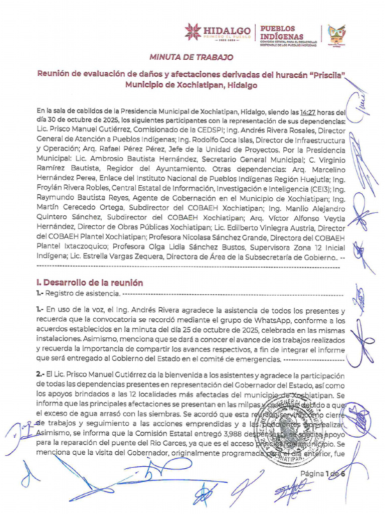 Minuta 30 Octubre | PDF