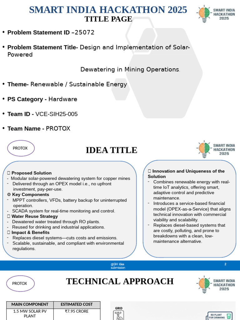 SIH2025 IDEA Presentation Format Final | PDF | Solar Power | Sustainable Energy