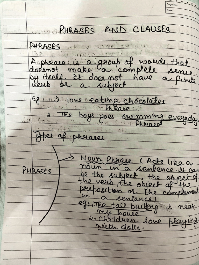 Phrases and Clauses Eng Grammar PDF | PDF