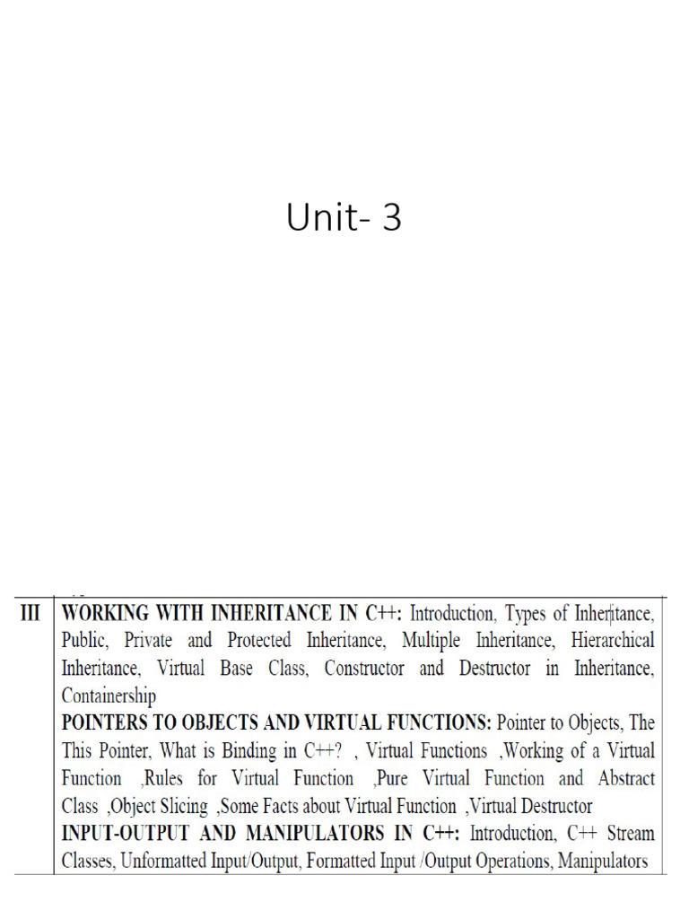 Oops Unit3 | PDF | Class (Computer Programming) | Pointer (Computer Programming)