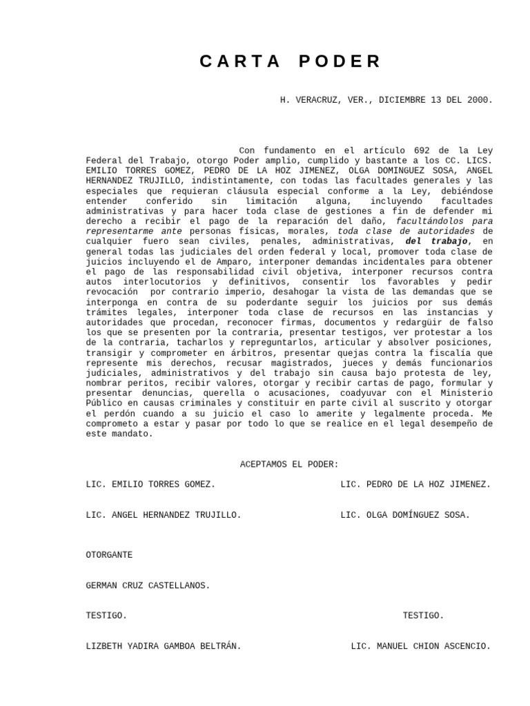 Poder Notarial para Gestión Legal | PDF | Queja | Justicia