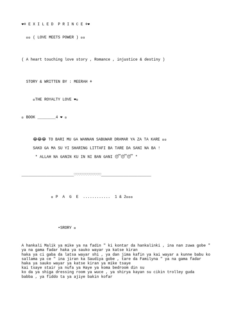 Exiled Prince Part 4 Complete Hausa Novel By ashwarmediahausa | PDF