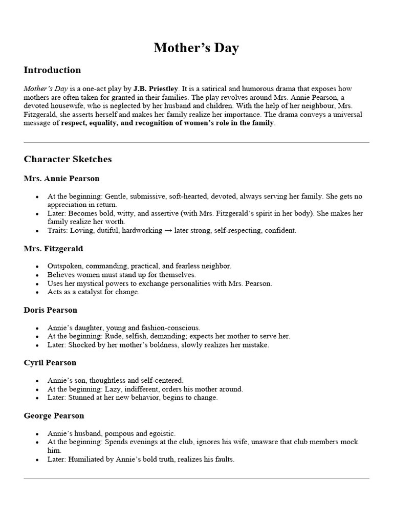 Mother's Day Notes | PDF