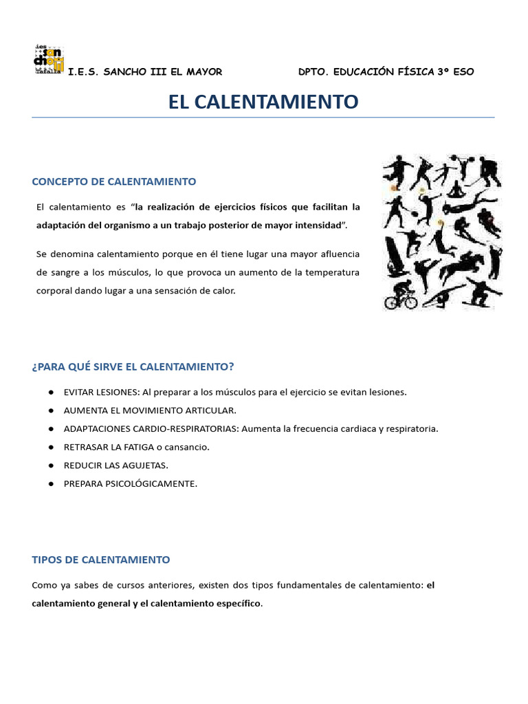 Teoría Calentamiento 3ºESO | PDF