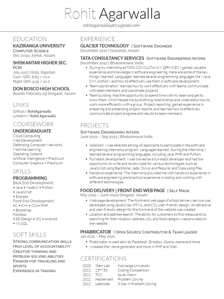 Rohit_CV | PDF | Software | Software Engineering