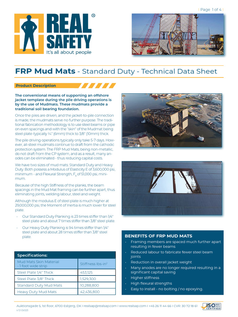 FRP Mud Mats Standard Duty Datasheet | PDF | Fibre Reinforced Plastic ...