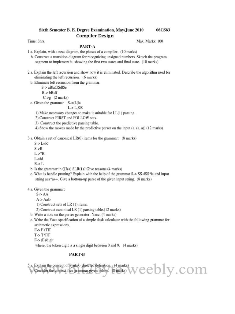 6 May-June10 Compiler Design | PDF | Parsing | Applied Mathematics