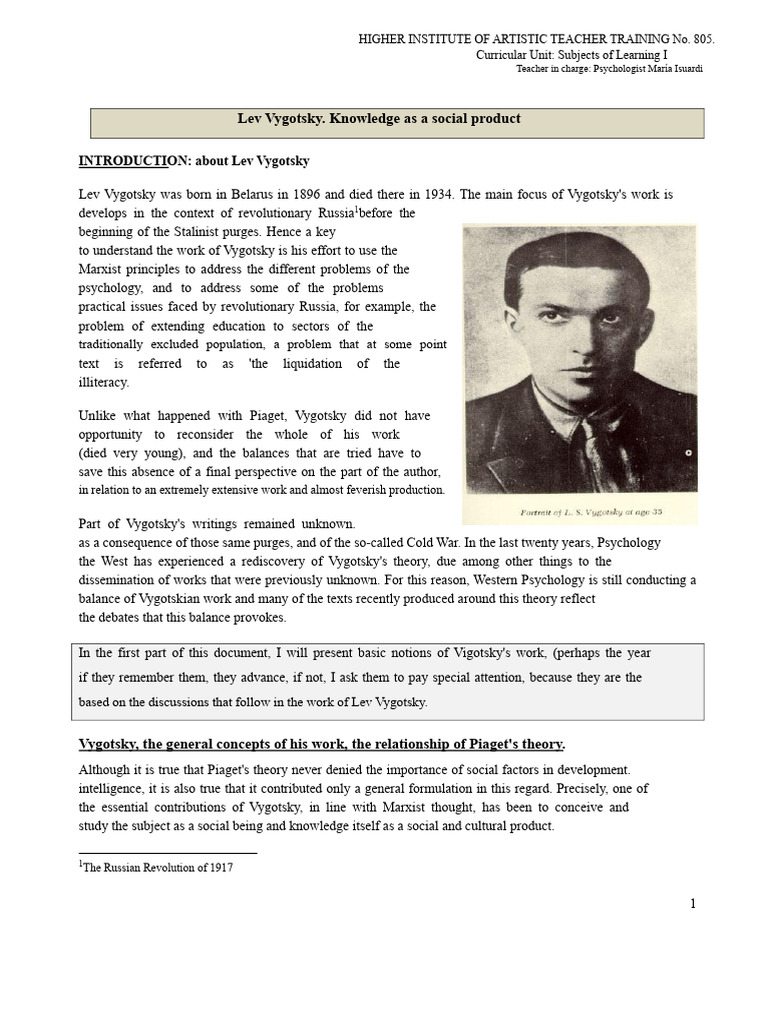 Vygotsky's Social Knowledge Theory Explained | PDF | Learning ...