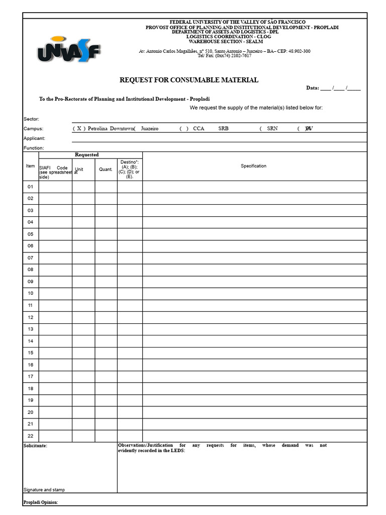 Request Form for Consumable Materials | PDF | Printer (Computing) | Paper