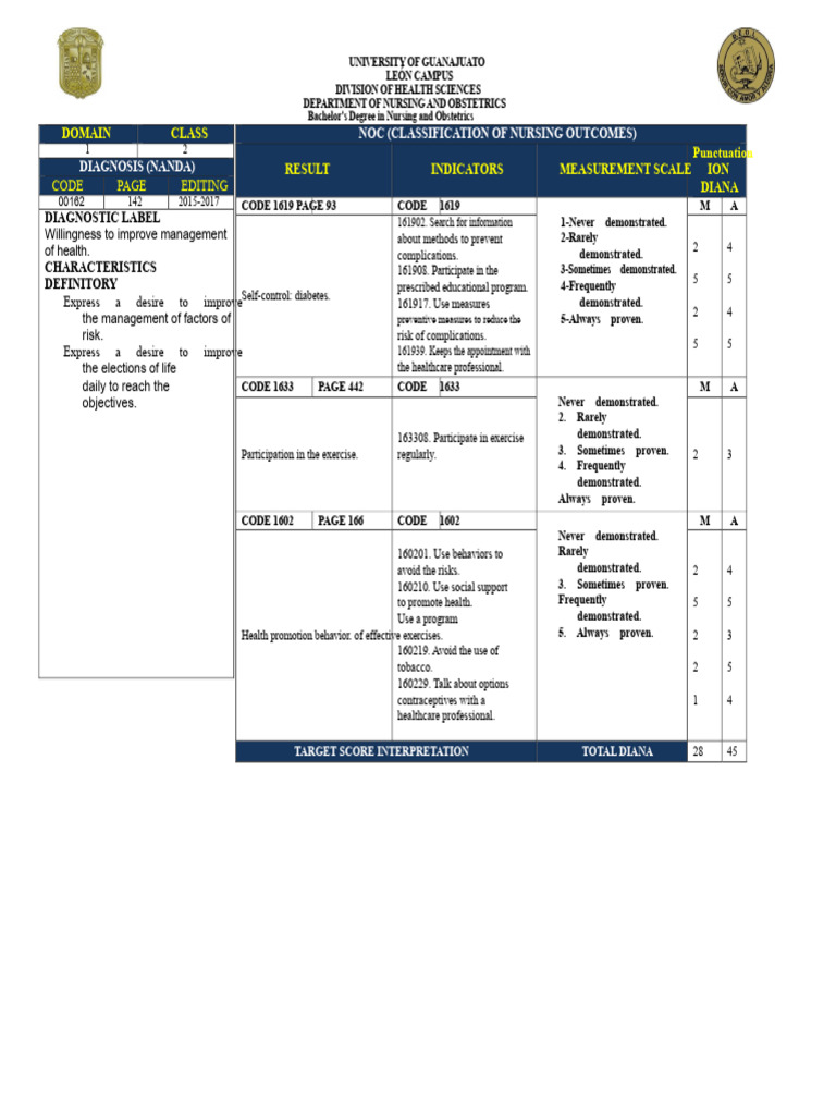 4. Noc and Nic. Education | PDF | Nursing | Medical Diagnosis