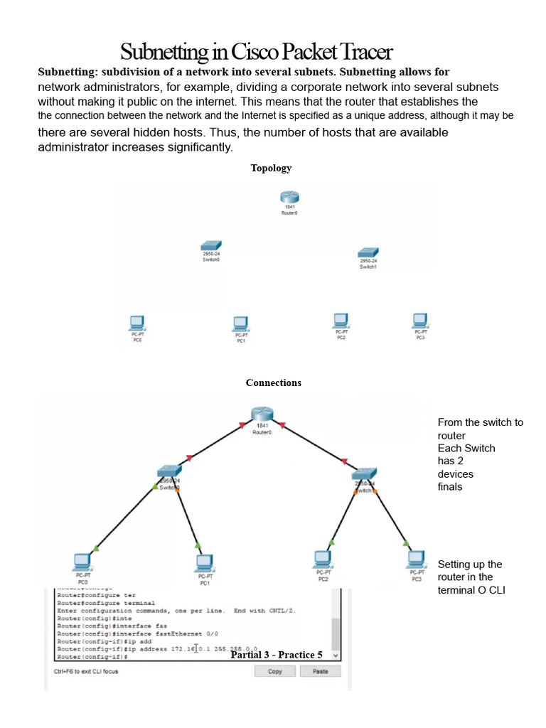 Subnetting in Cisco Packet Tracer | PDF