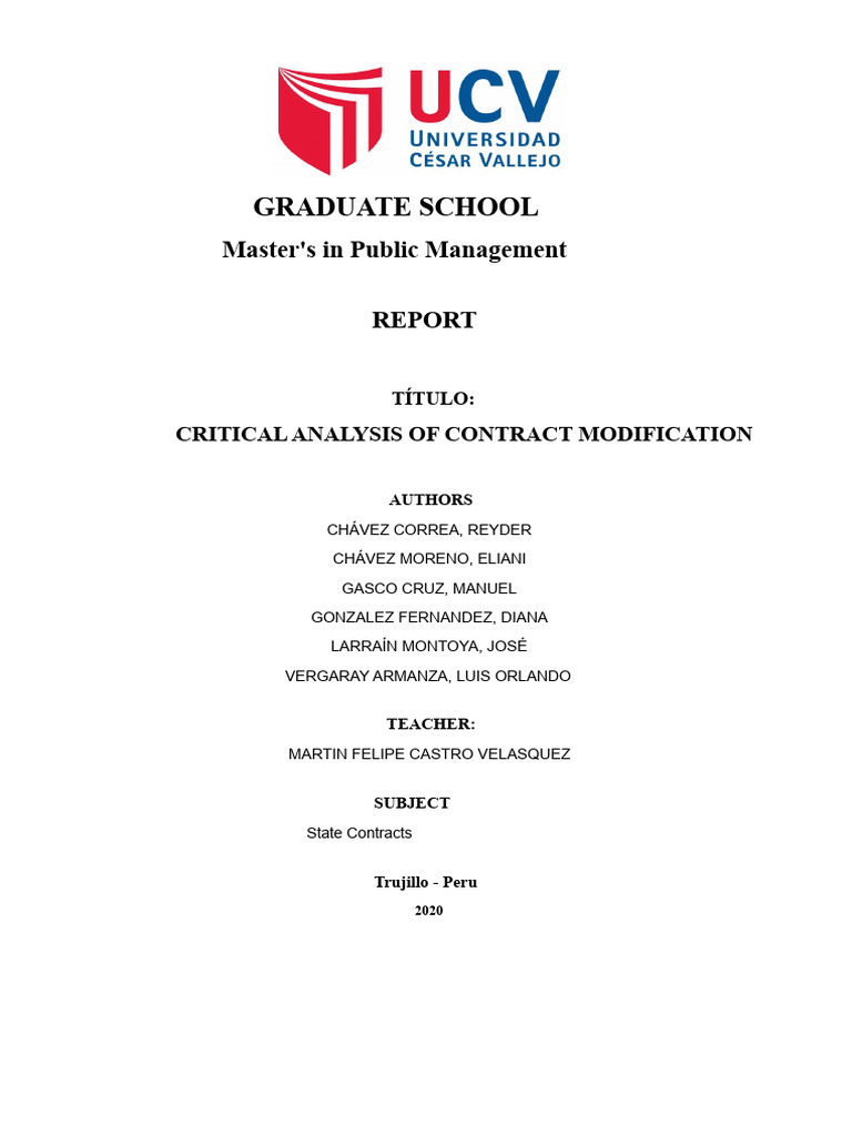 Report On Contract Modification Case | PDF | Business