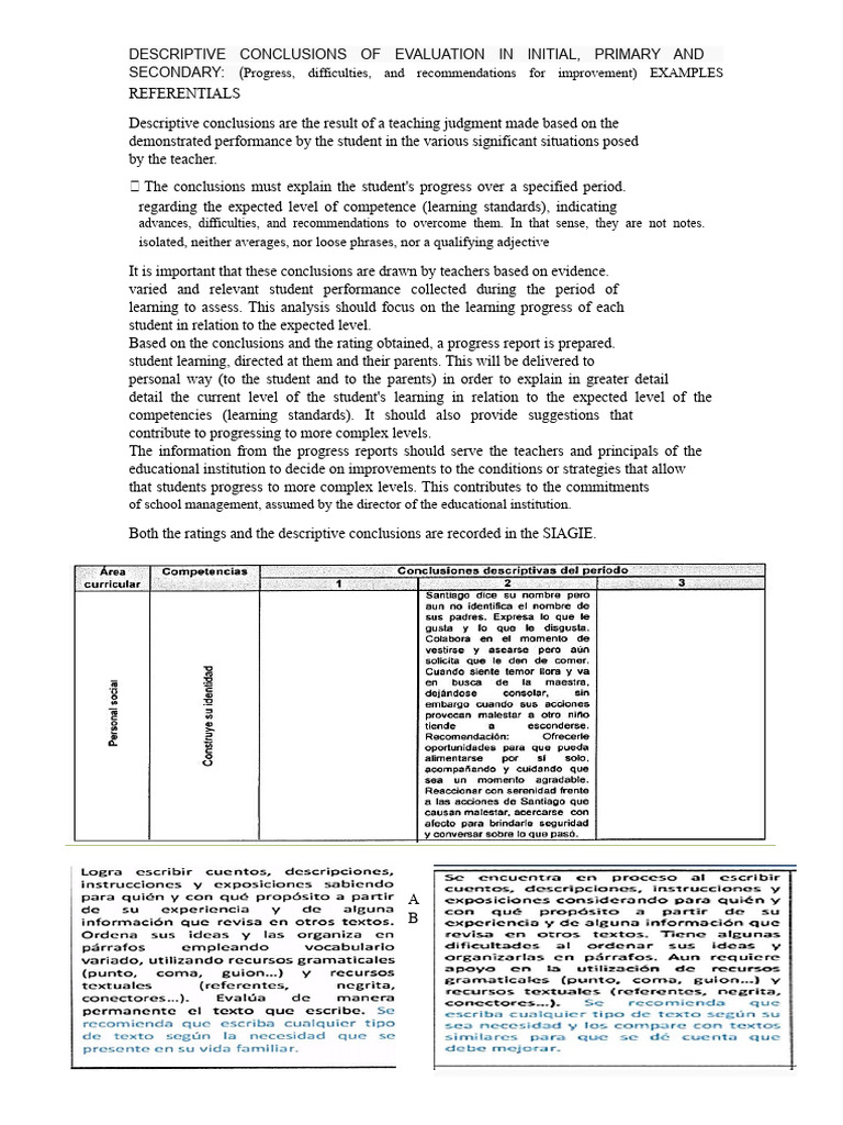 Descriptive Conclusions Examples | PDF