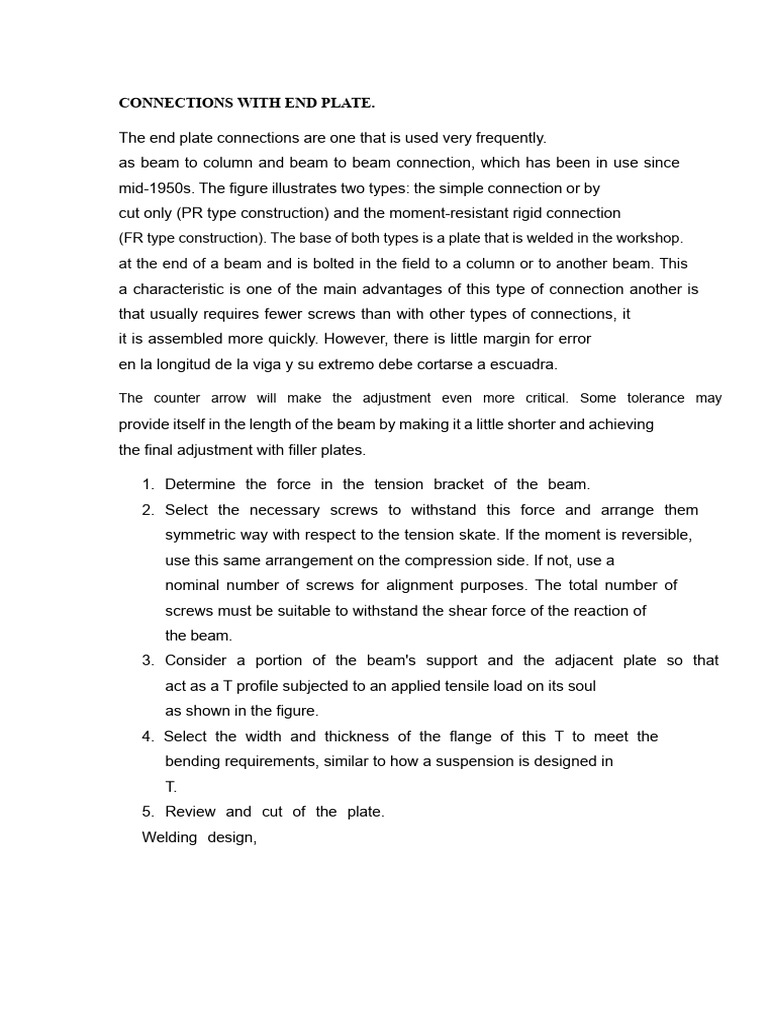 Connections with End Plate | PDF | Bending | Beam (Structure)