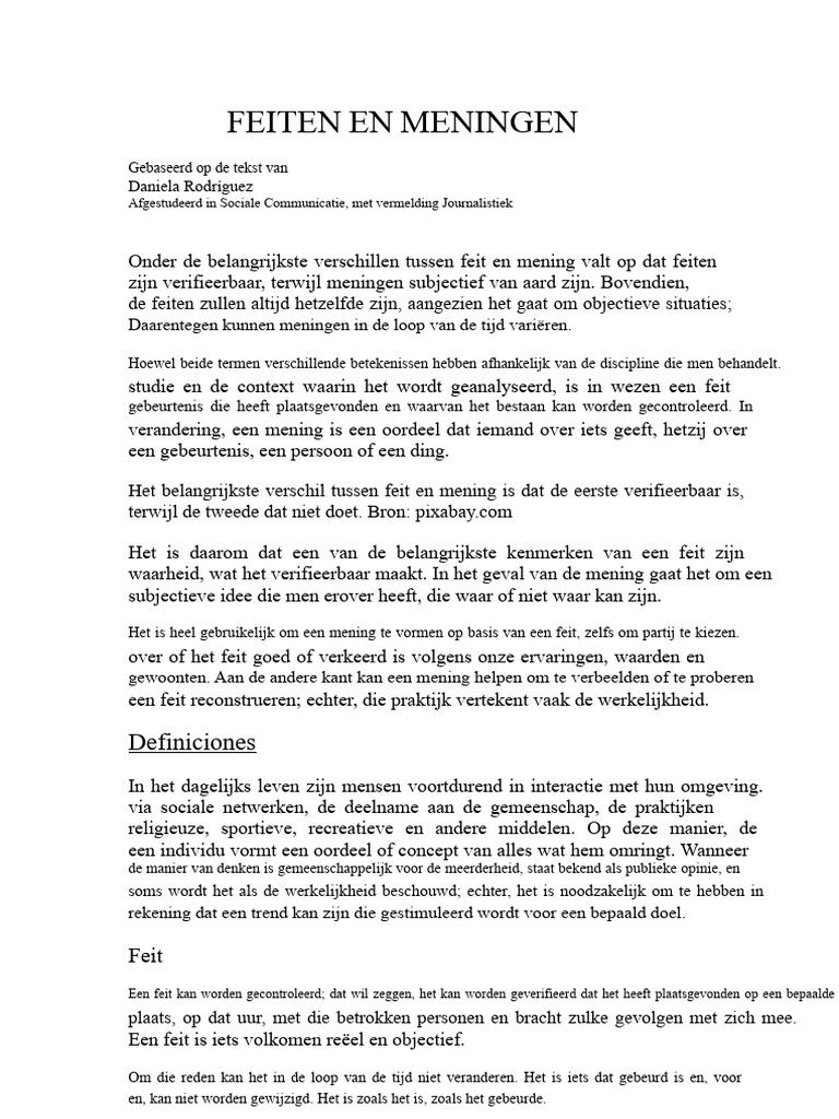 Feiten en Meningen | PDF
