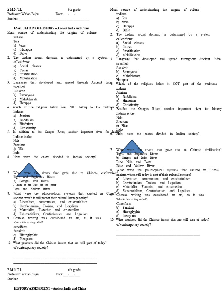 Evaluation of History - Ancient India and China | PDF