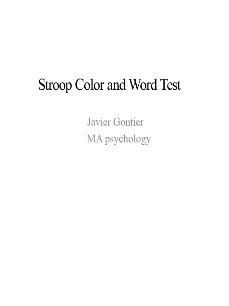 Stroop Color and Word Test | PDF | Neuroscience | Neuropsychology