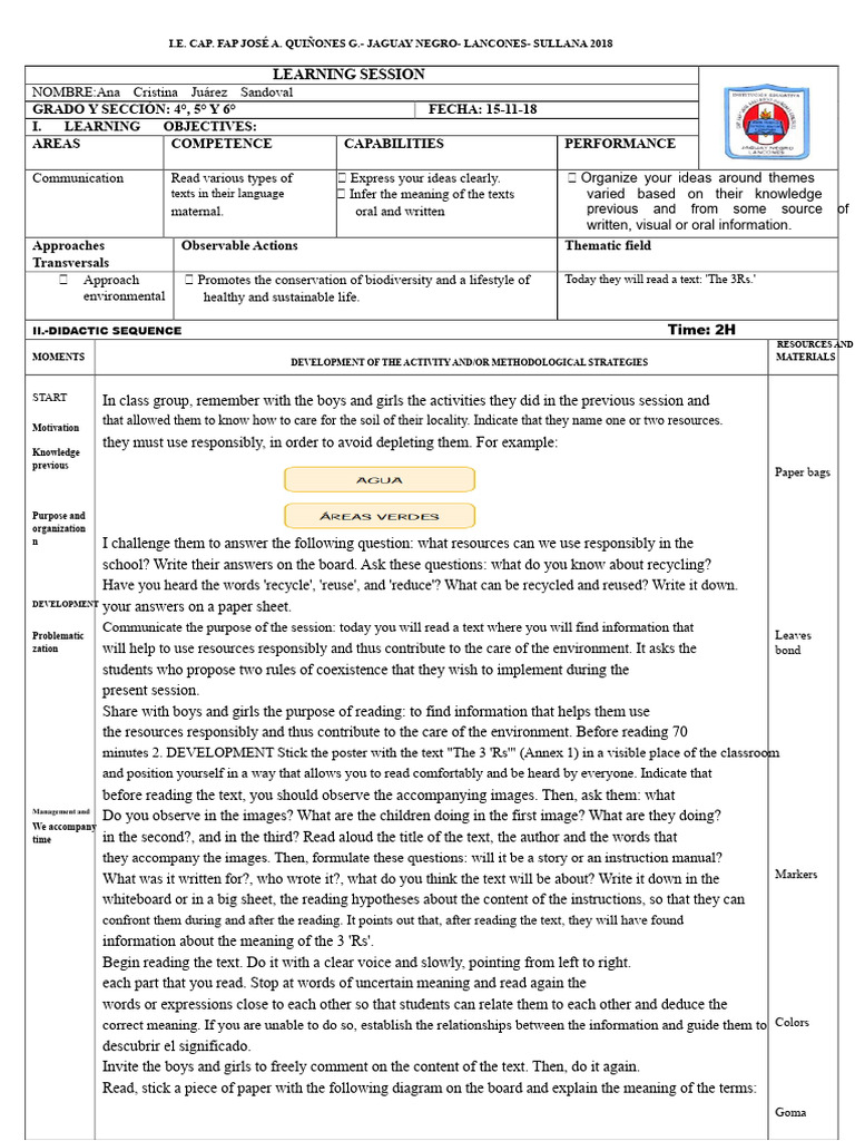 Learning Session on the 3Rs for Kids | PDF | Cognition | Communication