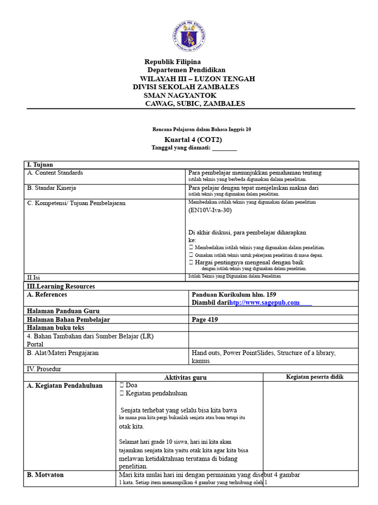 Eng. 10 DLP untuk Demo | PDF