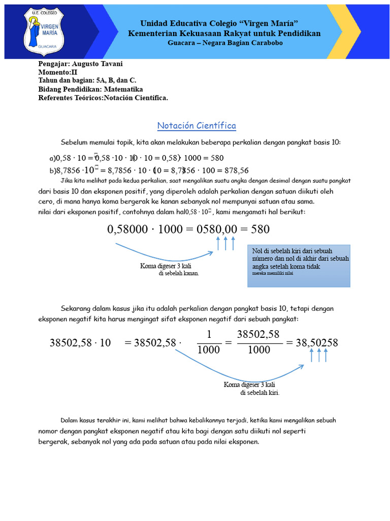 Notasi Ilmiah dalam Matematika Dasar | PDF