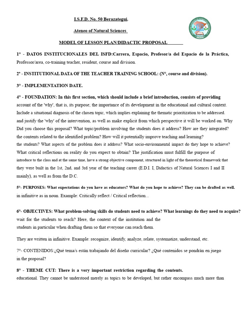 Class Plan Model. | PDF | Lesson Plan | Evaluation