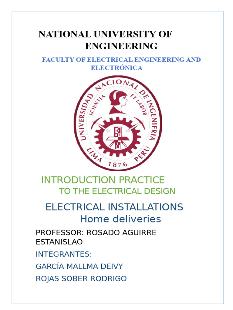 National University of Engineering | PDF | Electrical Wiring | Physical ...