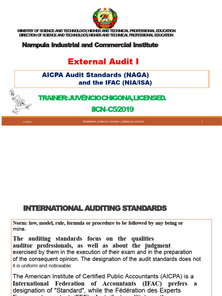AICPA Audit Standards (Naga) and IFAC (Niaisa) | PDF | Audit | Accounting